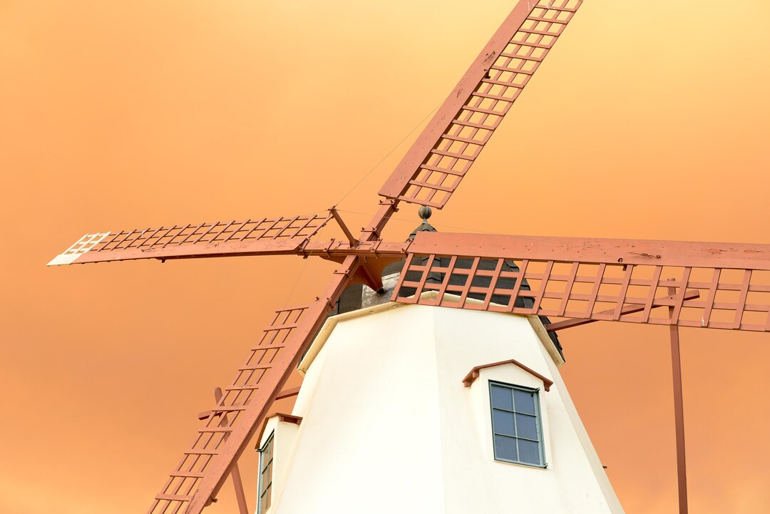Windmill in Solvang, California During a Wildfire - Photo Print - Etsy