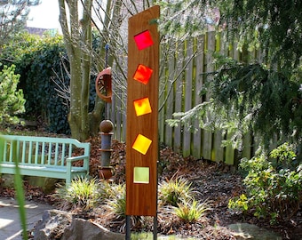 Garden Sculpture Made of Wood and Glass. Garden Decoration as - Etsy
