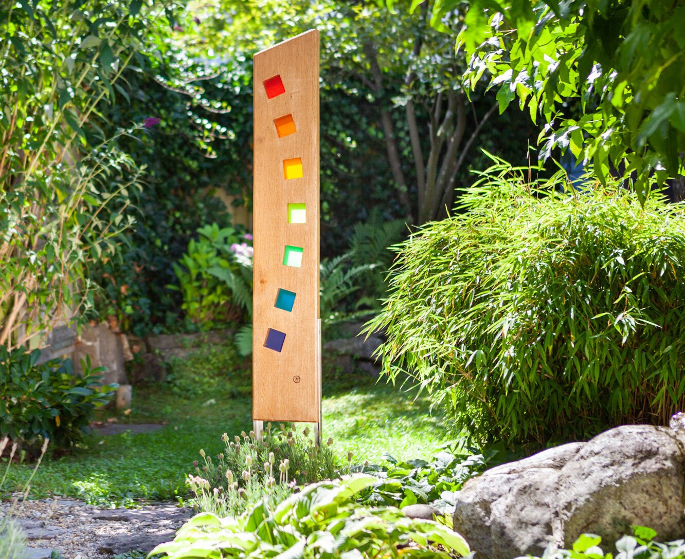 Garden Sculpture Made of Wood and Glass. A Unique, Handmade, and ...