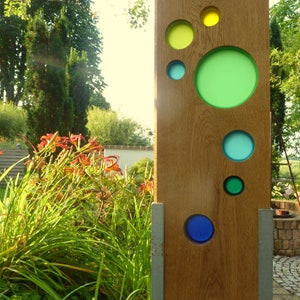 Garden Sculpture Made of Wood and Glass. A Unique, Handmade, and ...