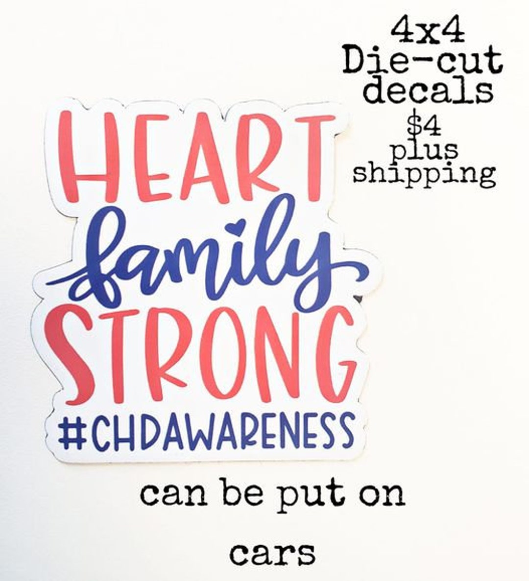 Heart Family Strong Decals Heart Family Decals CHD Decals Heart Warrior ...