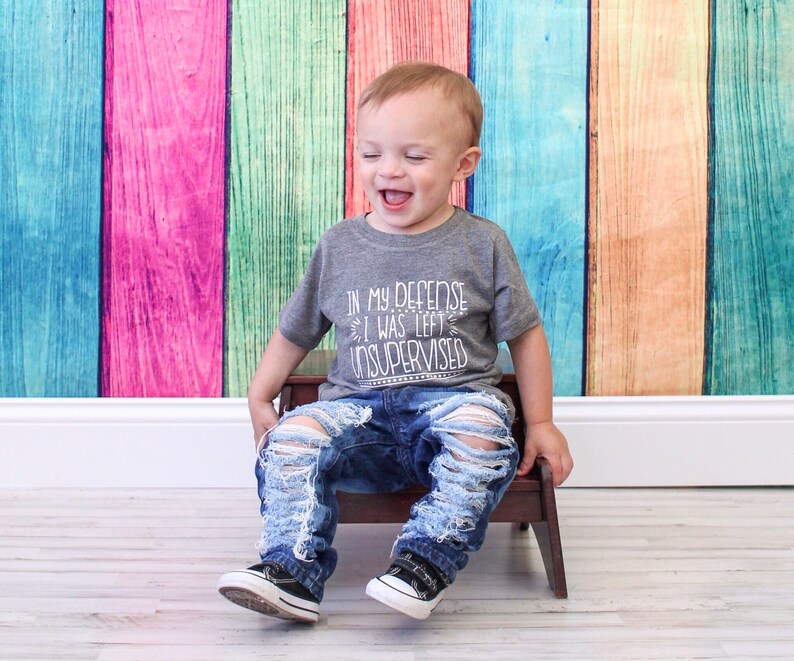 In My Defense I Was Left Unsupervised Tee Funny Toddler - Etsy