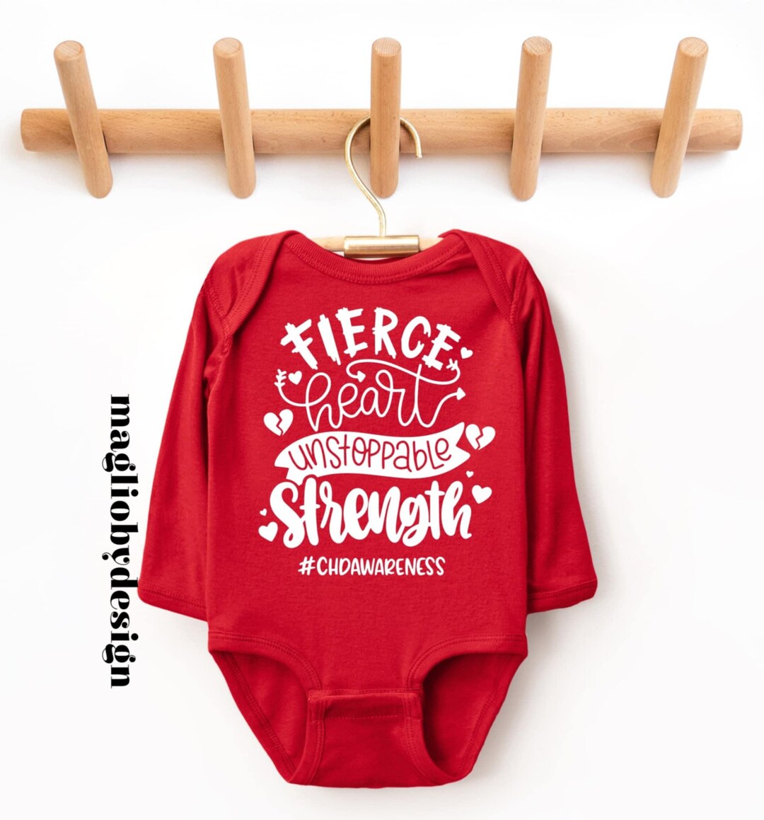 Fierce Heart Unstoppable Strength Bodysuit CHD Bodysuit CHD Awareness ...