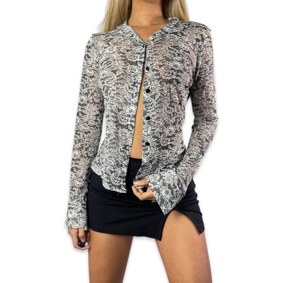 Vintage print mesh long - Gem