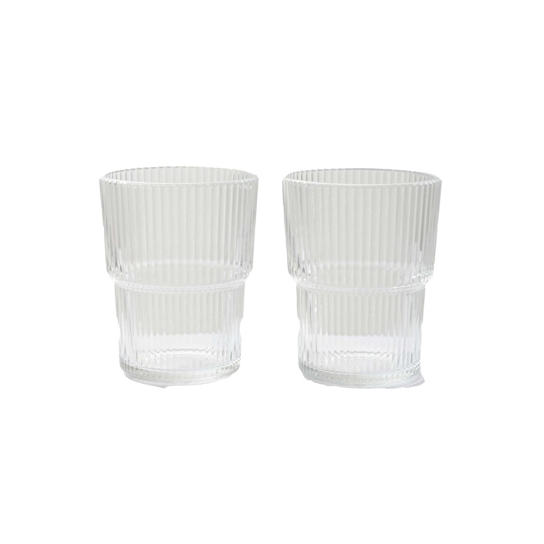 Pair of Ribbed Stacking Glasses - Etsy
