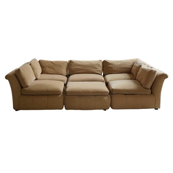 7 Piece Suede Modular Pit Sectional Etsy