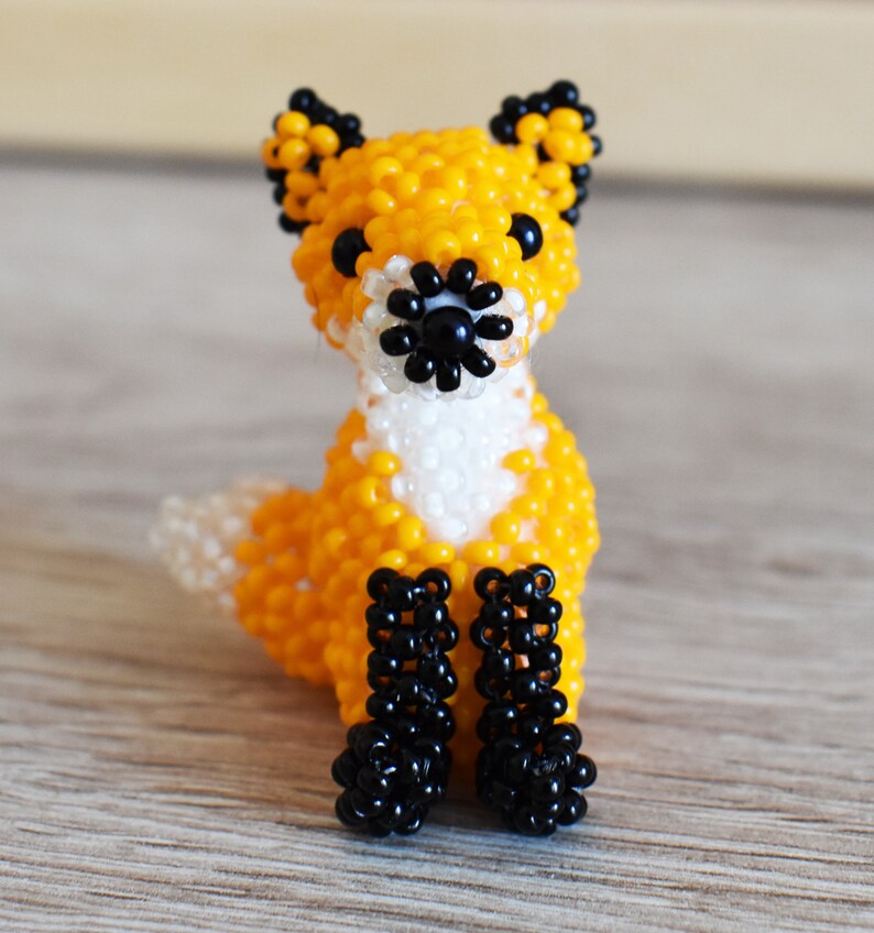 Beaded animals beaded keychain bead animals beaded fox | Etsy