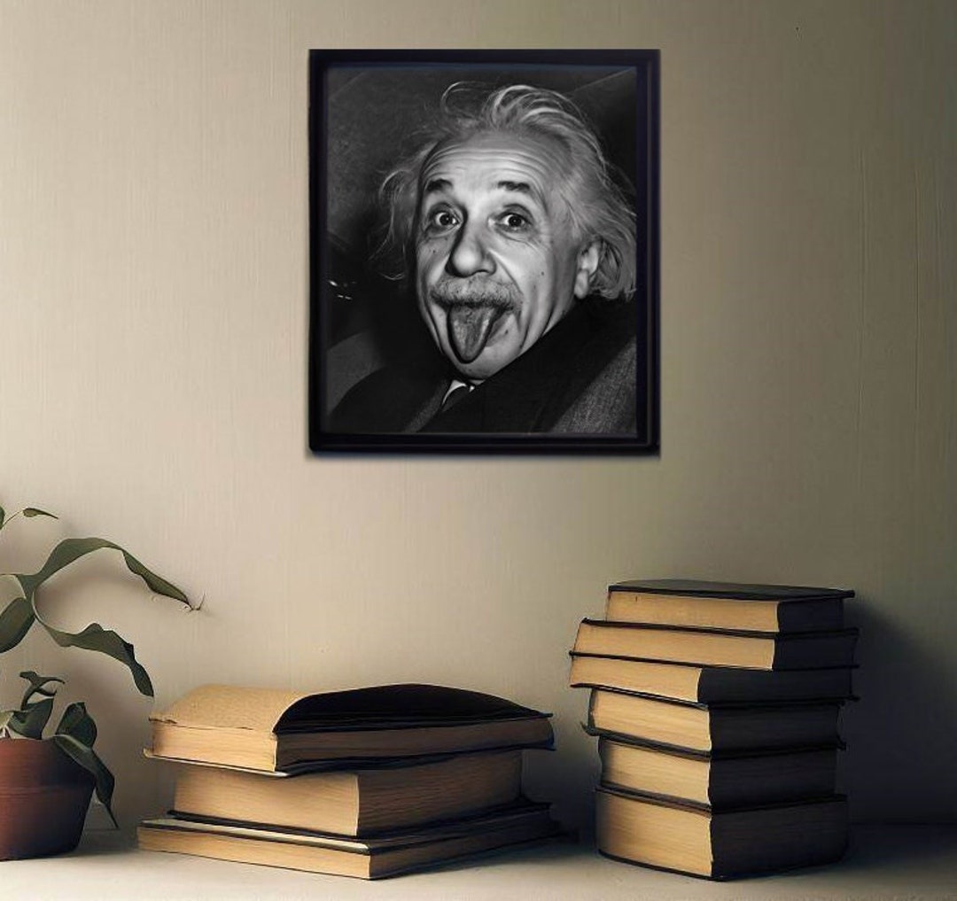 Portrait of Albert Einstein Sticking His Tongue, Enlarged High-quality ...