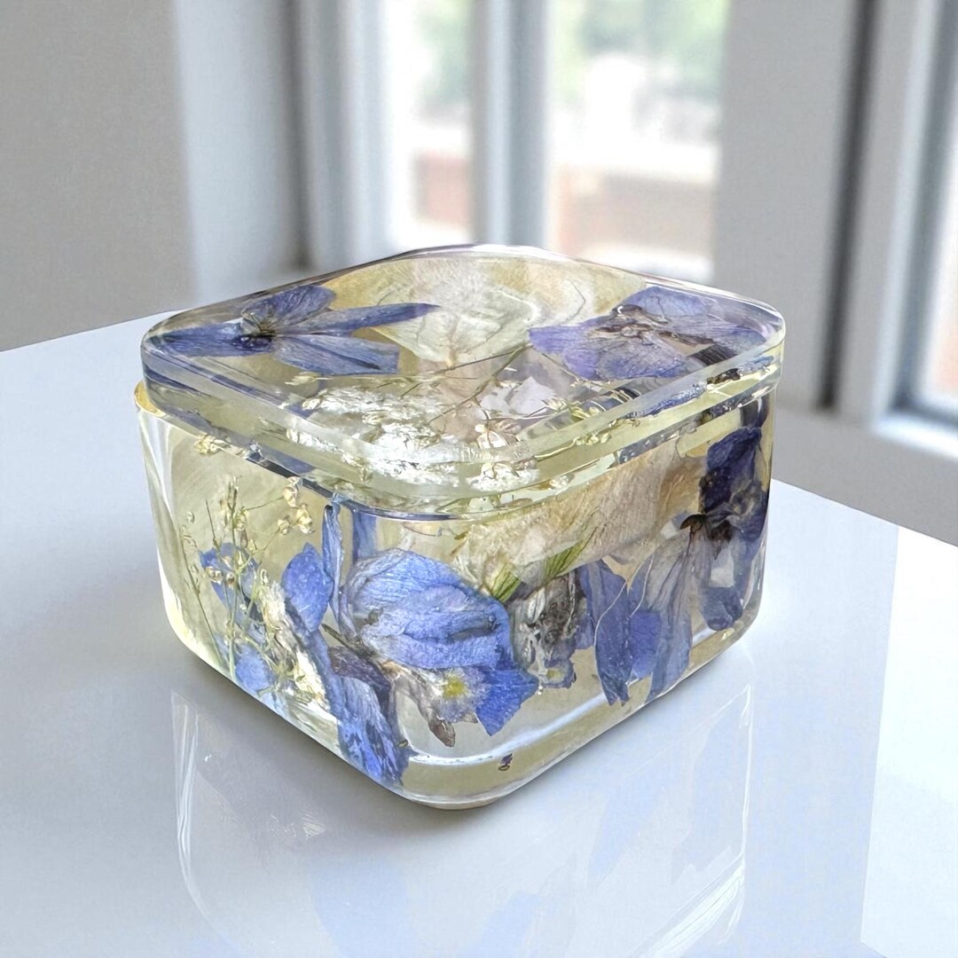 Custom Pressed Funeral Flower Resin Memorial Jar: Sympathy Gift - Etsy