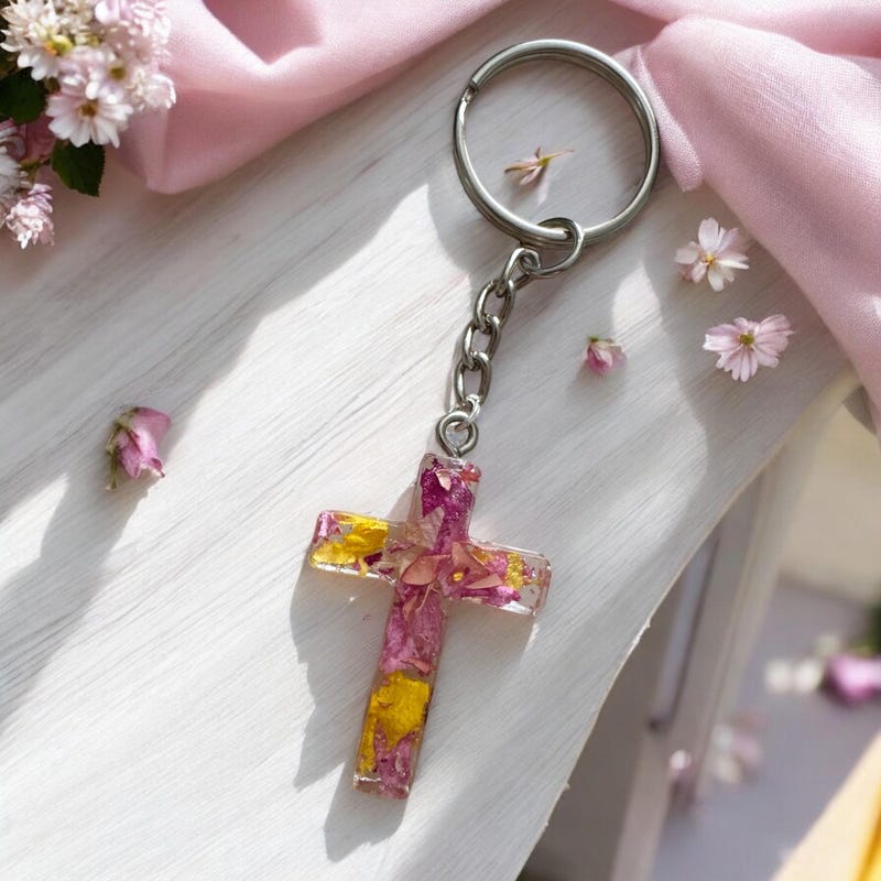 Keychain Resin Cross - Etsy