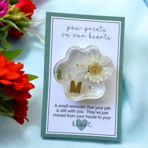 Custom Dog Paw Print Memorial: Pet Ashes, Hair, Flower Keepsake - Etsy