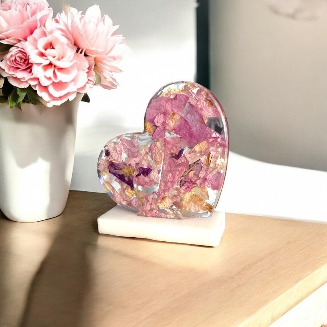 Custom Floral Heart Memento, Funeral Flower Keepsake, Sympathy Gift - Etsy