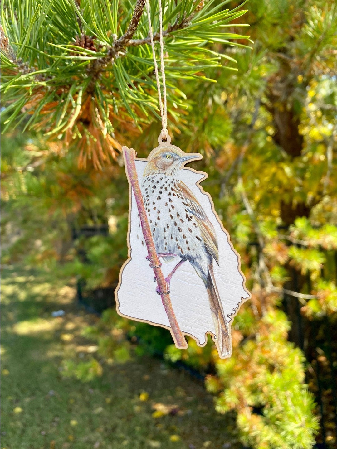 Georgia State Bird Ornament Wooden Bird Ornament Songbird Ornament ...