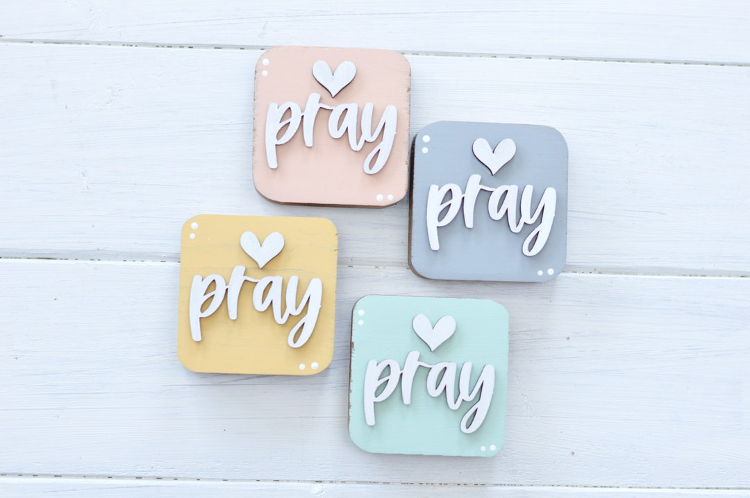 One Little Word Sign | Faith Blocks | Trust Sign | Mini Wood Heart Sign ...
