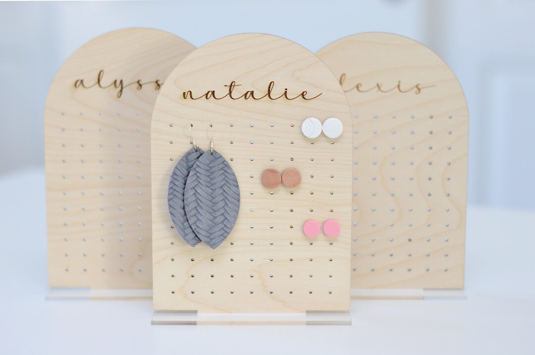 Personalized Earring Holder Modern Earring Stand Boho Arch Earring ...