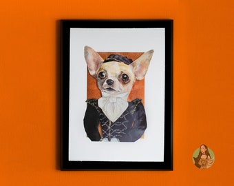 Chihuahua Art Print, Animal Wall Art, Chihuahua Painting, Dog Meme ...