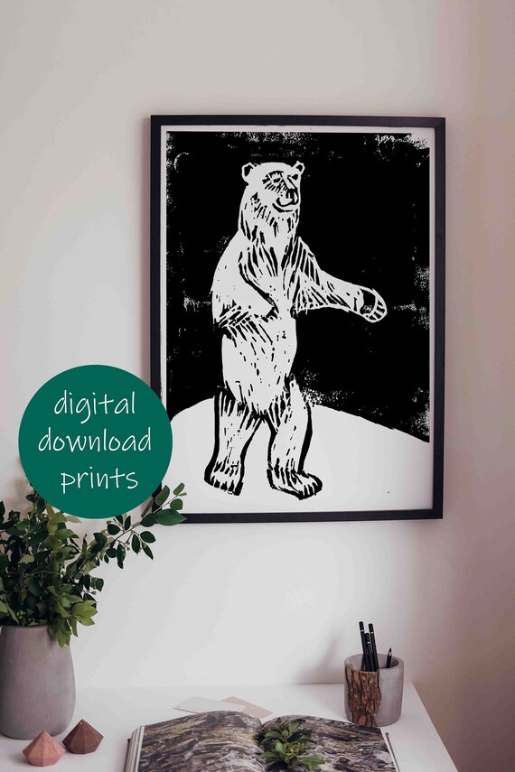 Polar Bear Digital Download Poster Art Wall Art Home | Etsy