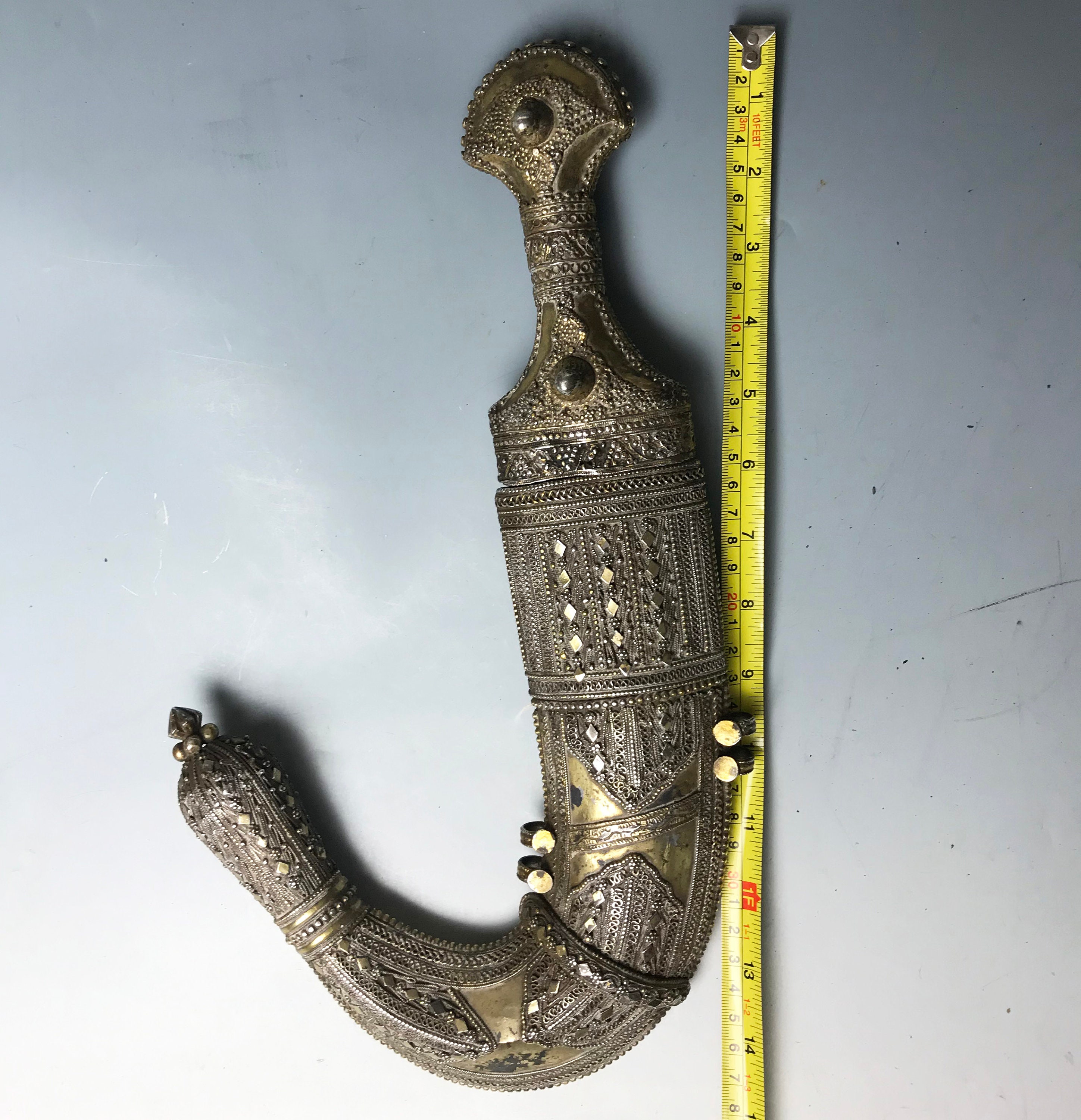 Superb Antique Yemeni Saudi Arabian Khanjar Jambiya Dagger Silver ...