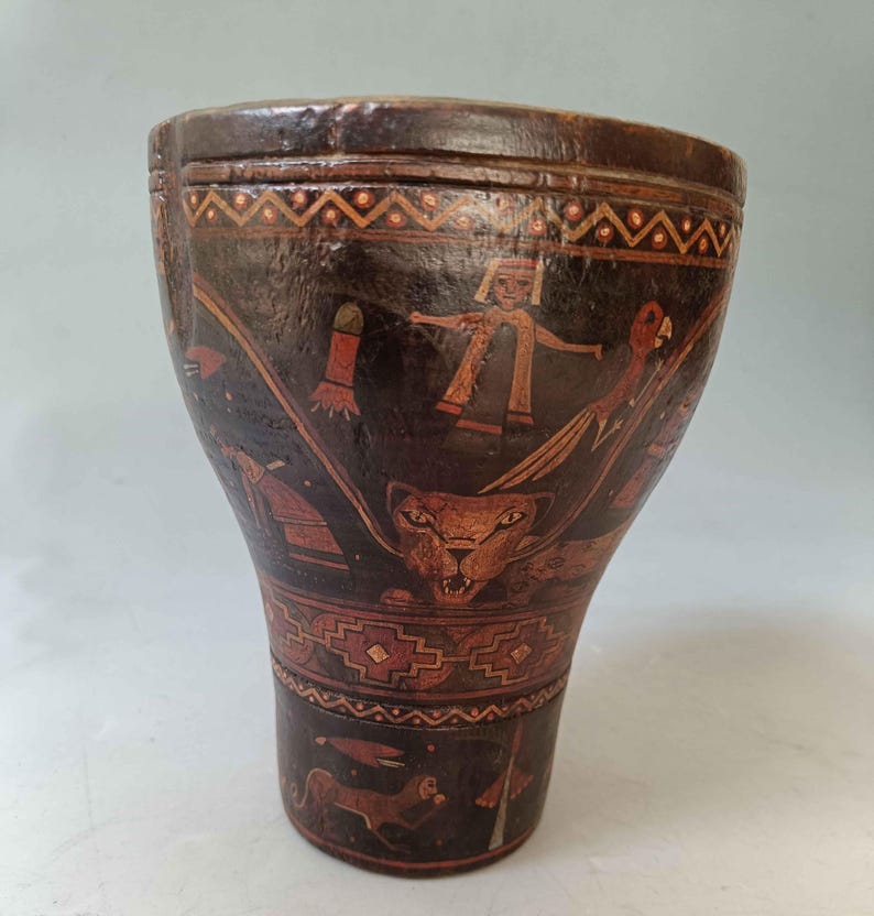 Antique Spanish Colonial Post Inca Colonial Kero Cup Peru - Etsy