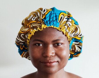 African Print Bonnet - Etsy