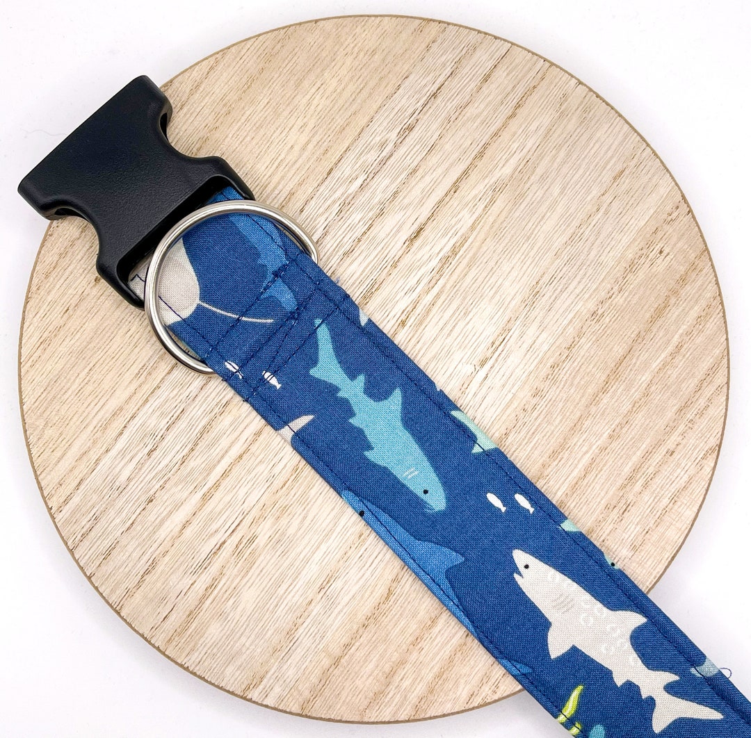 Dog Collar/ Blue Shark Dog Collar/ Cute Shark Dog Collar/ Ocean Dog ...