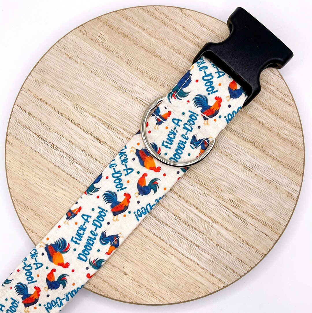 Dog Collar/ Fck A Doodle Doo Dog Collar/ Swearing Dog Collar/ Funny Dog ...