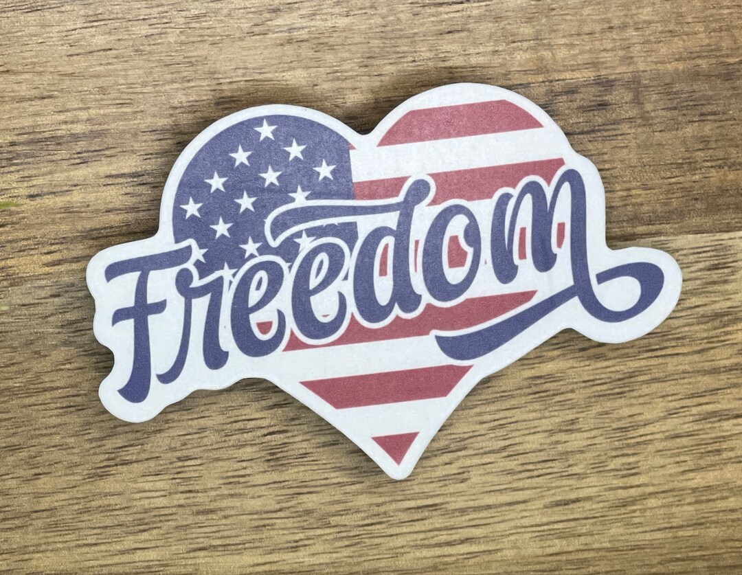 Freedom Heart Sticker, 4th of July, Planner Decal, America July Fourth ...