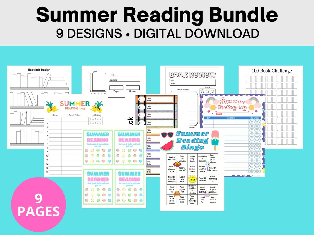 Summer Reading Bundle, Reading Tracker, Reading Journal, Book Log ...