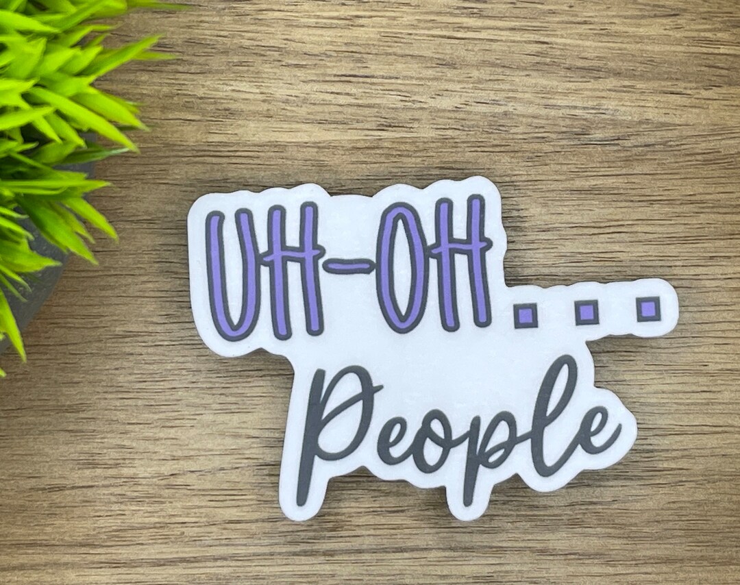 Uh-oh Sticker for Laptop, Indoorsy Sticker for Water Bottle, Introvert ...