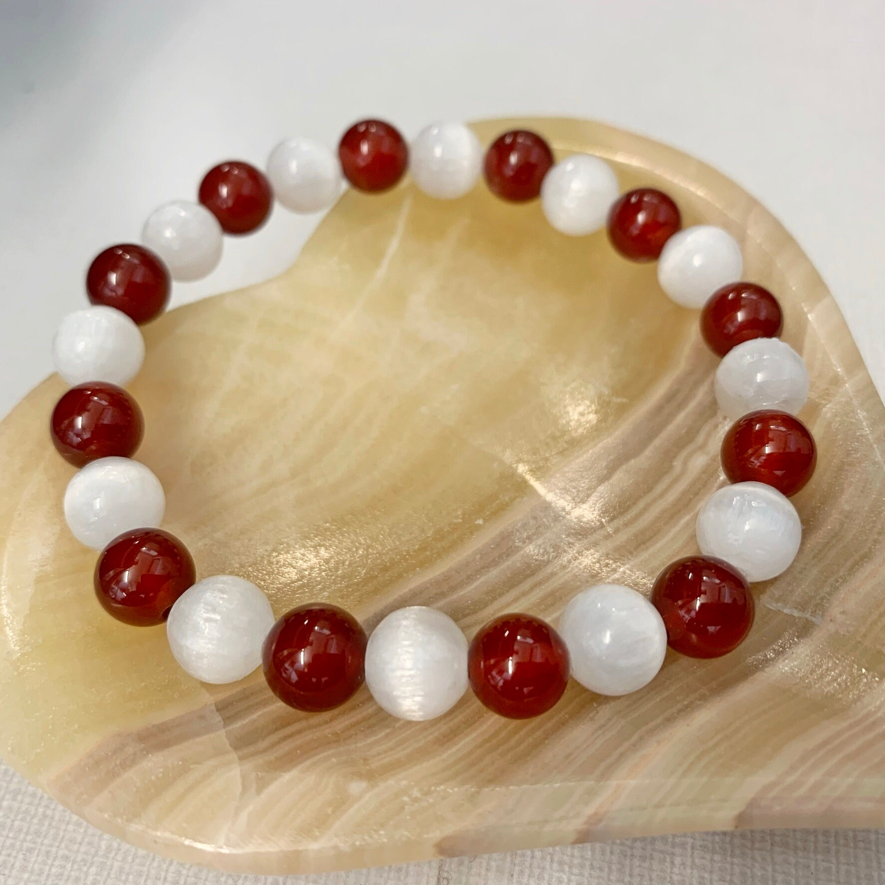 Red Carnelian and Howlite/selenite Bracelet Zodiac Bracelet - Etsy