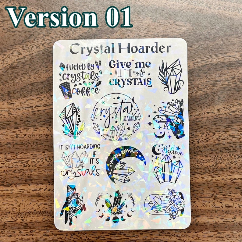 Crystal Hoarder Sticker Sheet - Kiss Cut, Waterresistant, Laminated ...