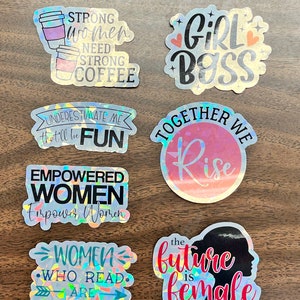 Feminism Sticker Pack 7 Stickers, 3 Inch 2 Styles Holographic, Die Cut ...