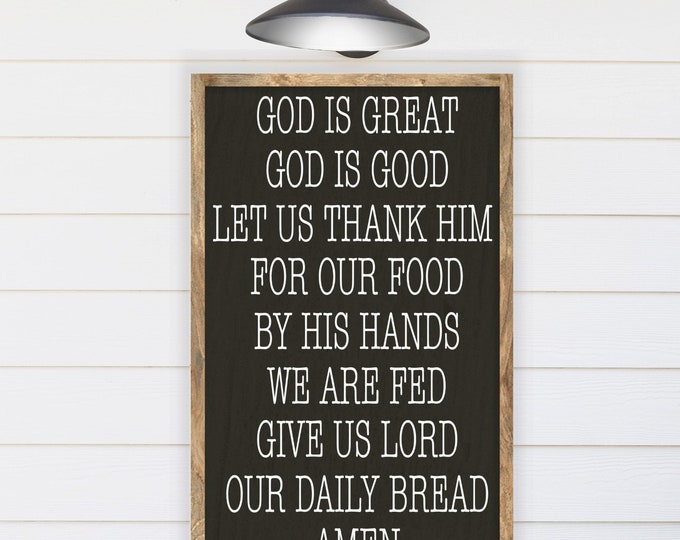 God is Great God is Good Painted Wood Sign 18x28.5. Farmhouse Style ...