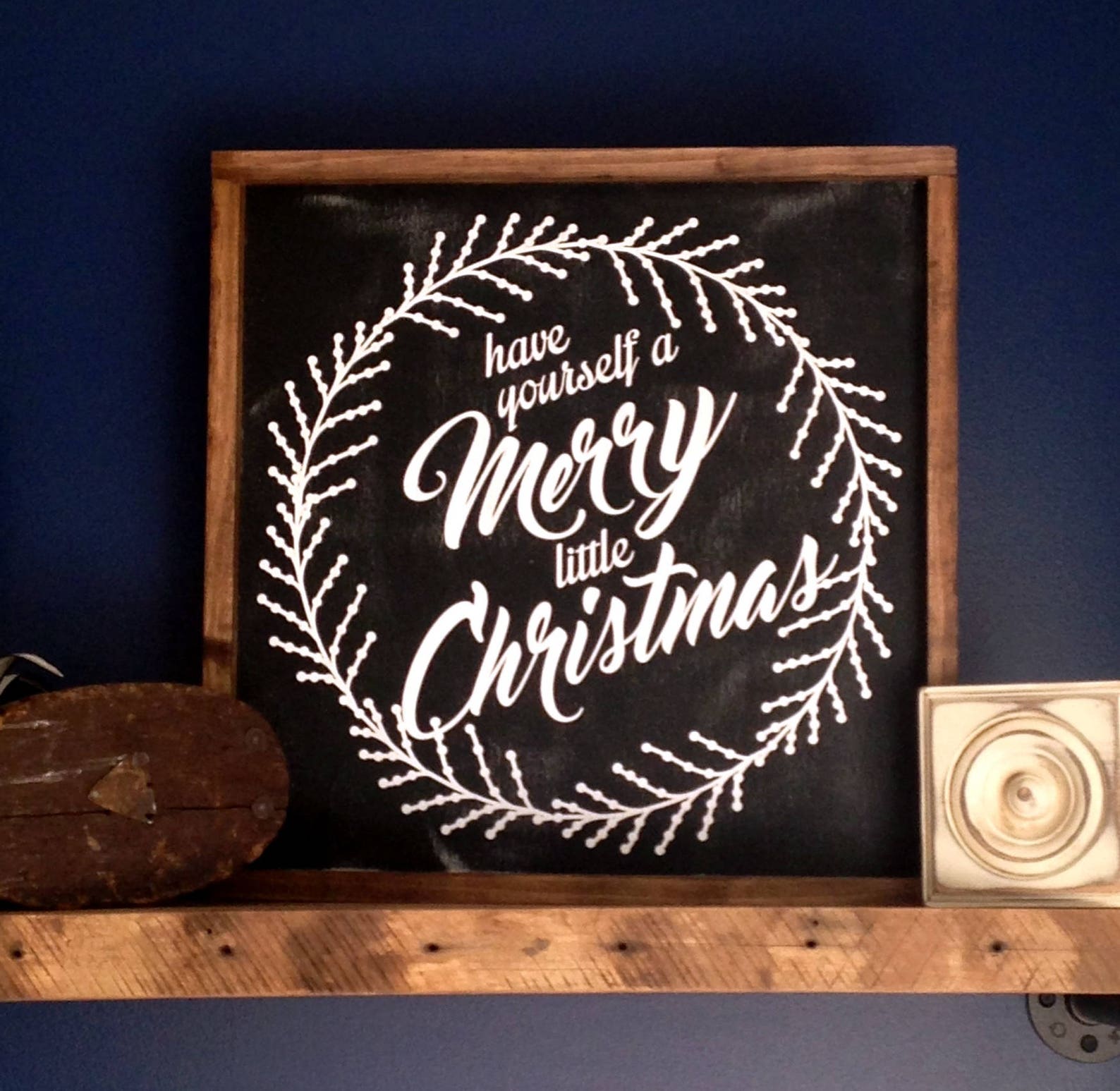 Merry Little Christmas Painted Wood Sign 19.5"x19.5". Christmas Signs ...