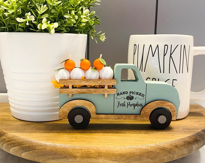 Farm Fresh Pumpkin Truck for Tier Trays, Fall Decor, Farmhouse Truck ...