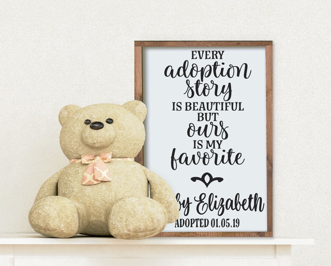 PERSONALIZED Adoption Painted Wood Sign. Adoption Gift - Etsy