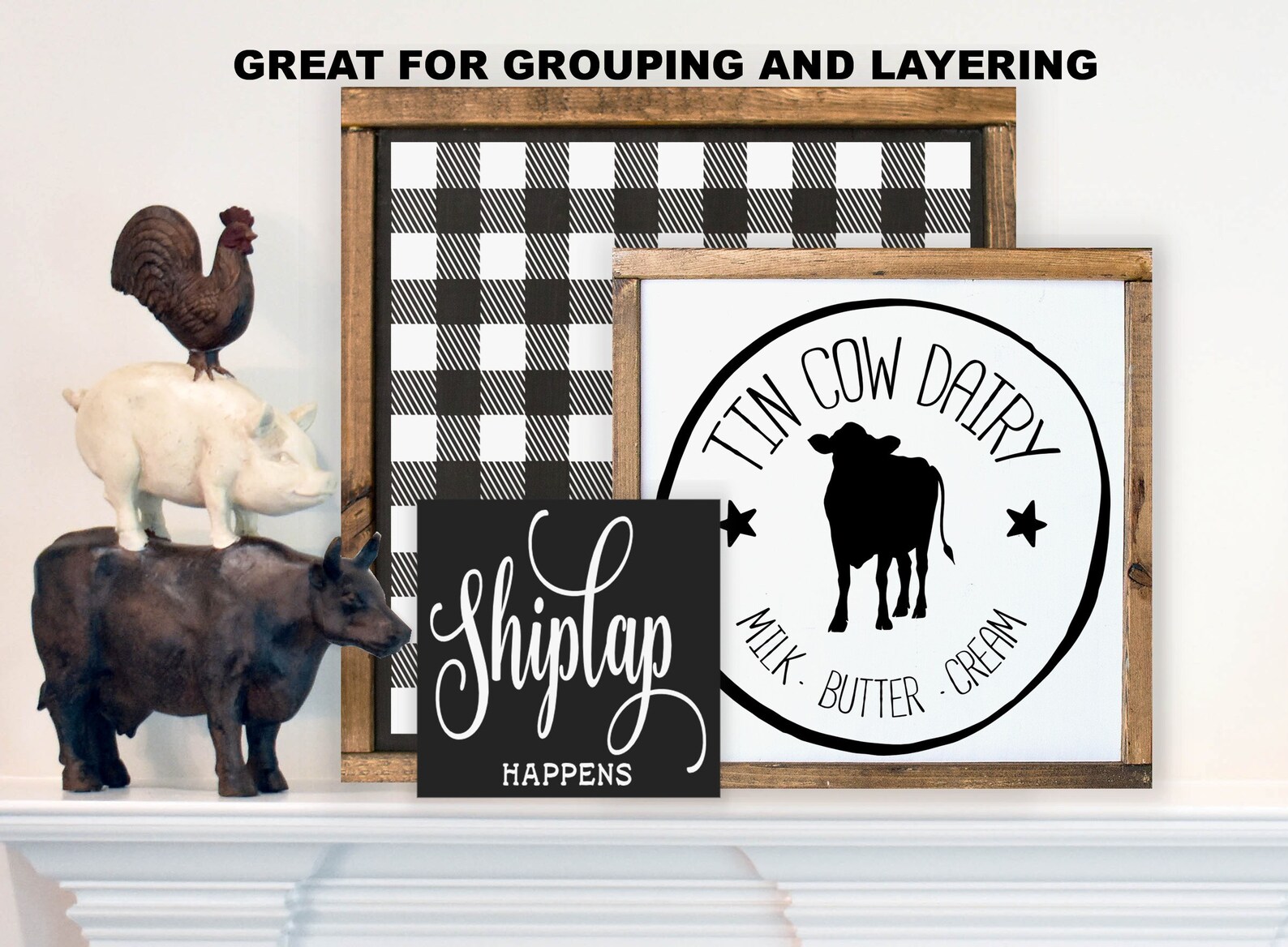 Painted Faux Tile Farmhouse Style Wood Sign. Farmhouse Decor, Faux ...