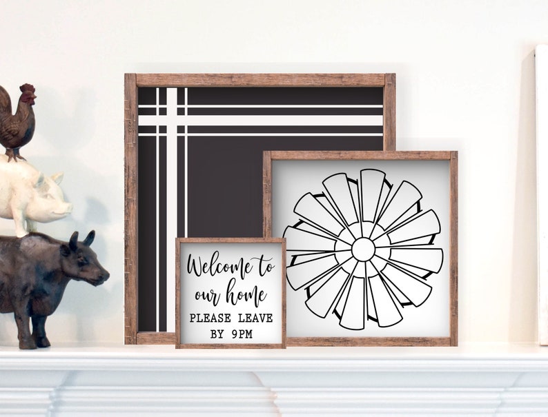 Windmill Farmhouse Wood Sign. Farmhouse Decor Farm Sign | Etsy