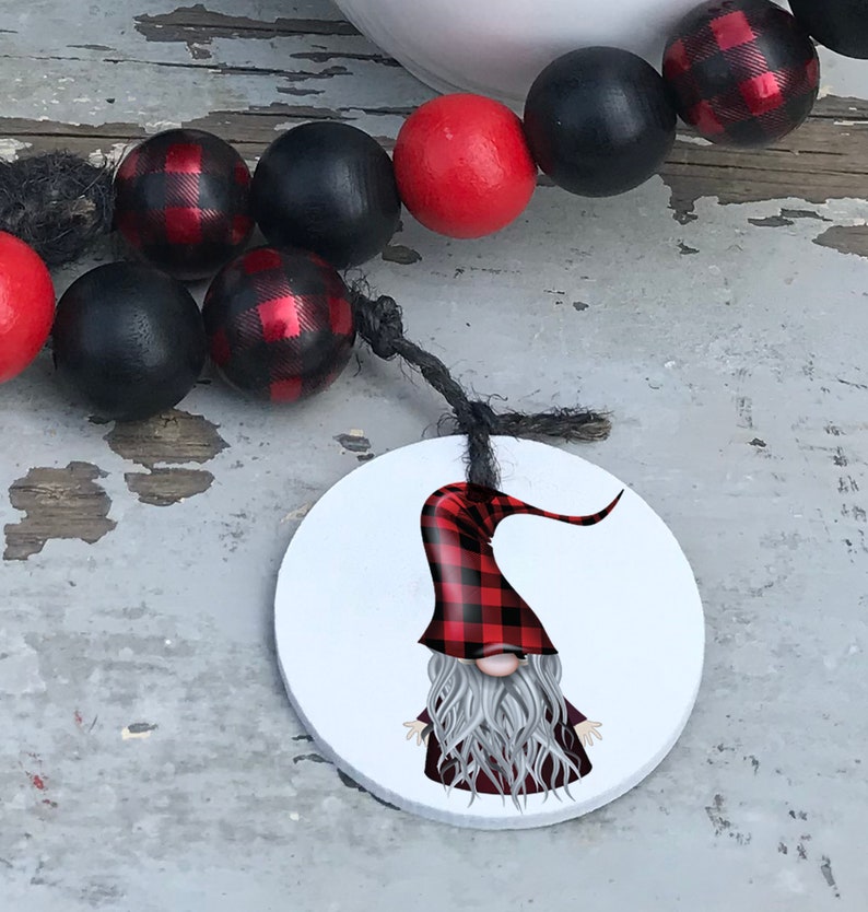 Red & Black Buffalo Check Bead Garland 34", Buffalo Check Bead, Rustic ...
