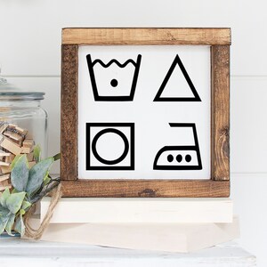 Laundry Room Mini Collection 6"x6" Farmhouse Style Shelf Sign. Laundry ...