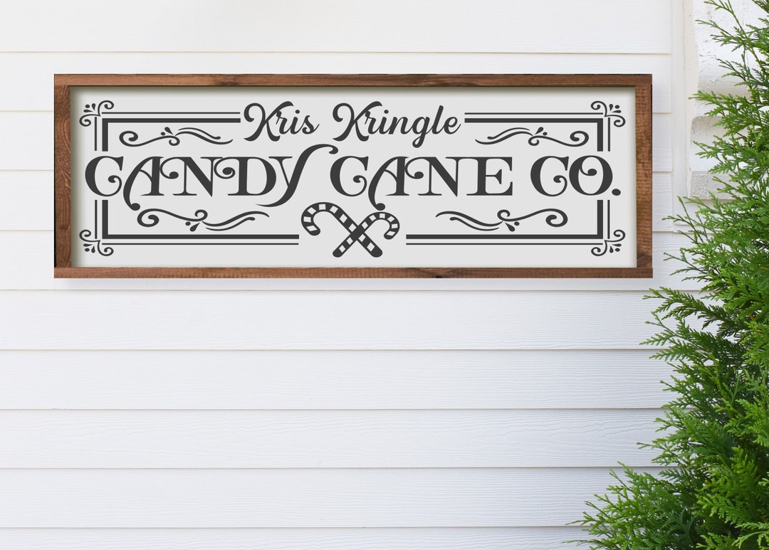 Kris Kringle Candy Cane Co. Large Farmhouse Style Sign 12x36. Candy ...