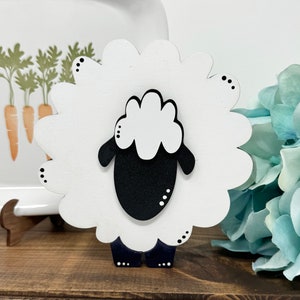 Easter Sheep Chunky Wood Shelf Sitter Tier Tray Decor, Easter Decor ...