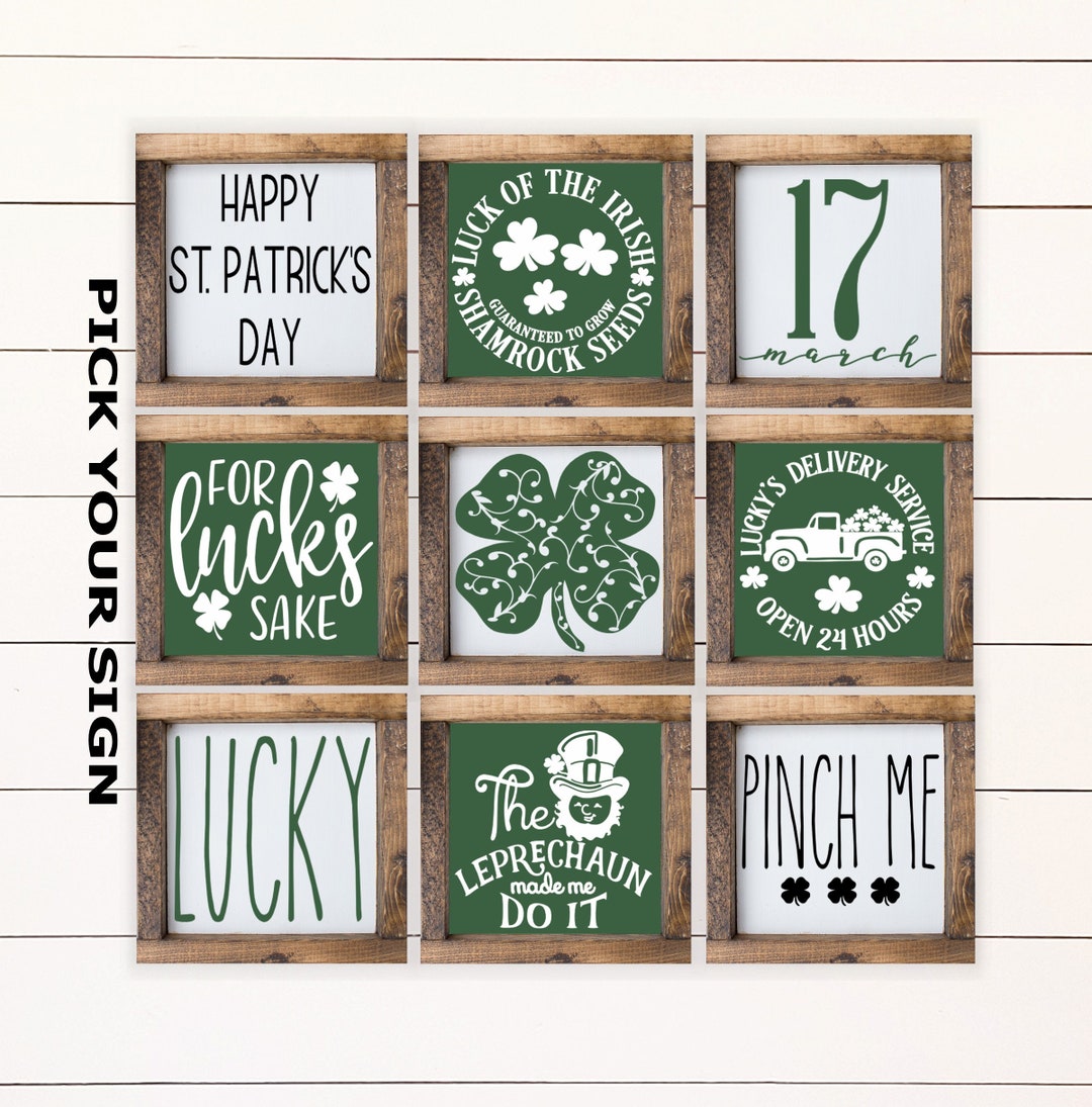 St Patrick's Day Mini Signs 6"x6" Tiered Tray. Tiered Tray Decor ...