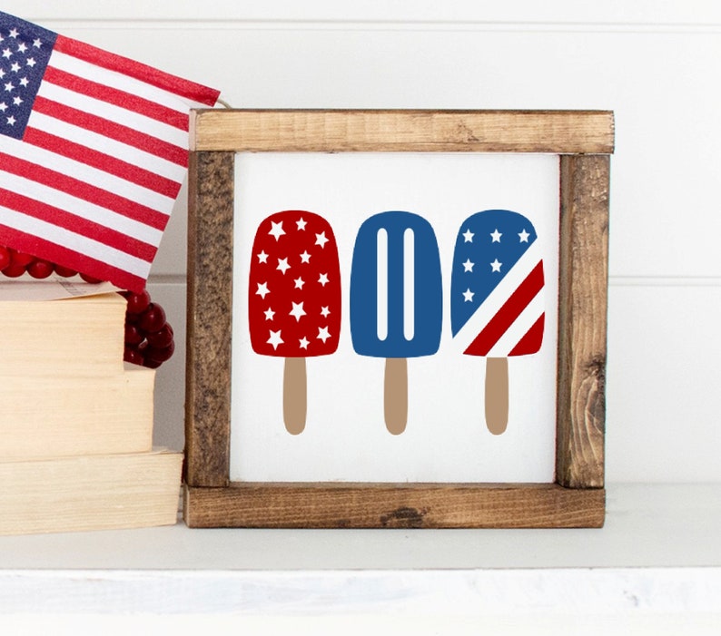 July 4th Patriotic Mini 6x6" Signs for Tier Trays, Tier Tray Decor ...
