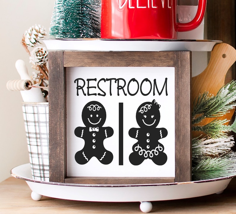 Funny Christmas Bathroom Mini 6x6 Sign Farmhouse - Etsy