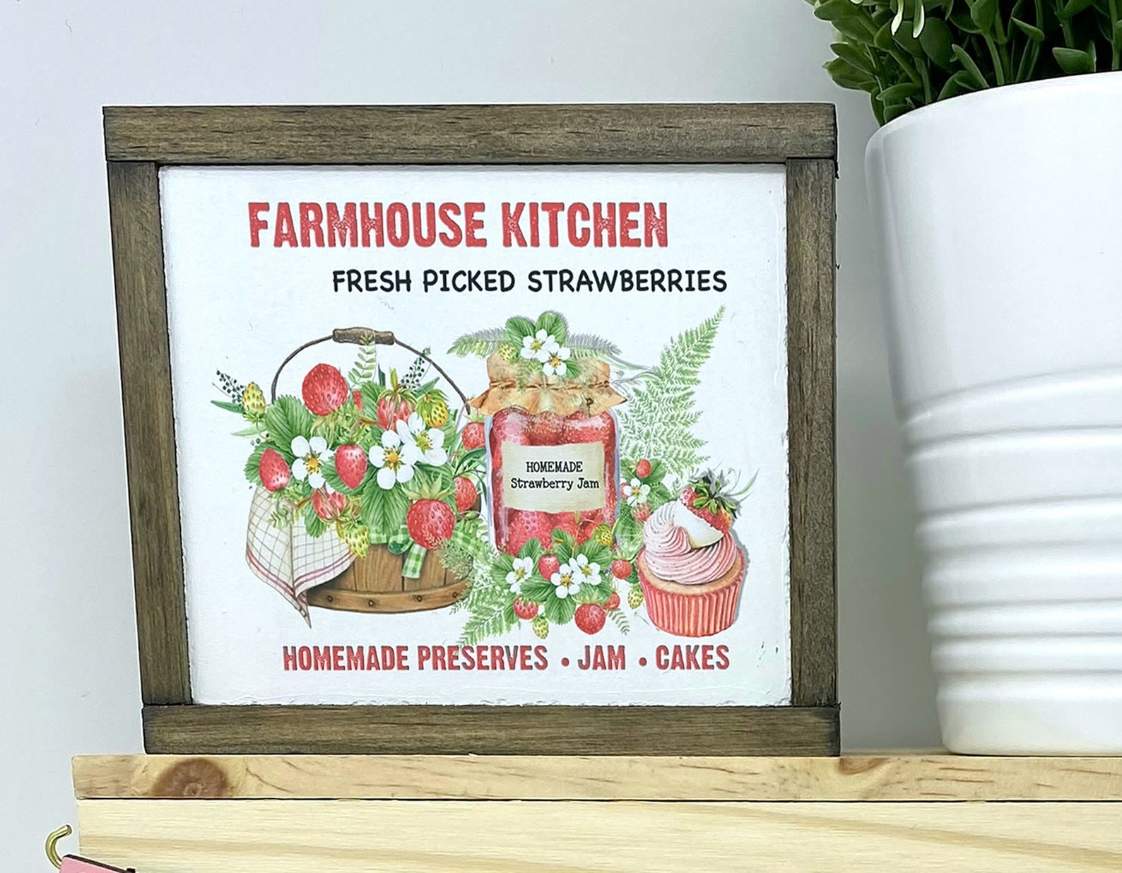 Summer Strawberry Bakery Tiered Tray Set, Strawberry Decor, Strawberry ...