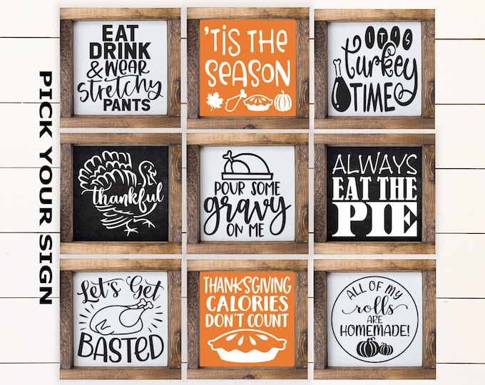 Thanksgiving Mini Signs 6x6 Farmhouse Style Sign - Etsy