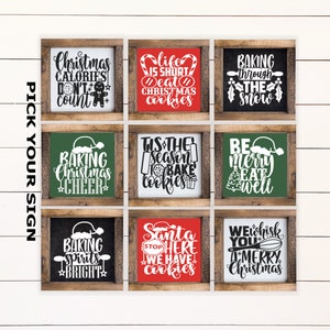 Christmas Baking 6"x6" Signs for Tier Tray, Tier Tray Decor, Coffee Bar ...
