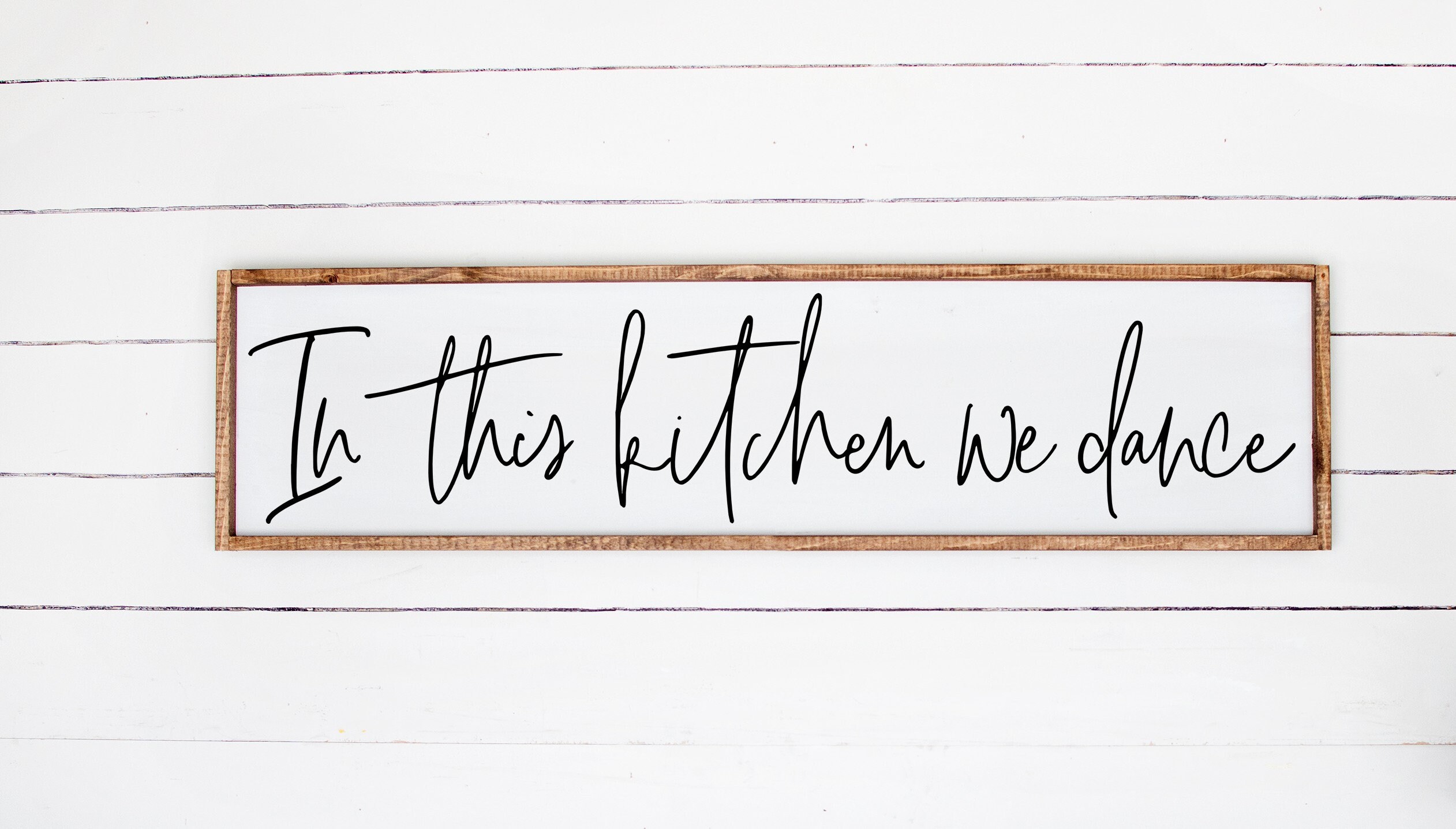 In this Kitchen We Dance Framed Sign 12x48. | Etsy