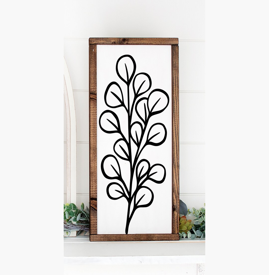 Botanical Leaf Sign 9.5x18. Botanical Signs - Etsy